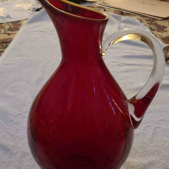 Other | Vintage Pilgrim Ruby Red Pitcher 12 Tall | Poshmark